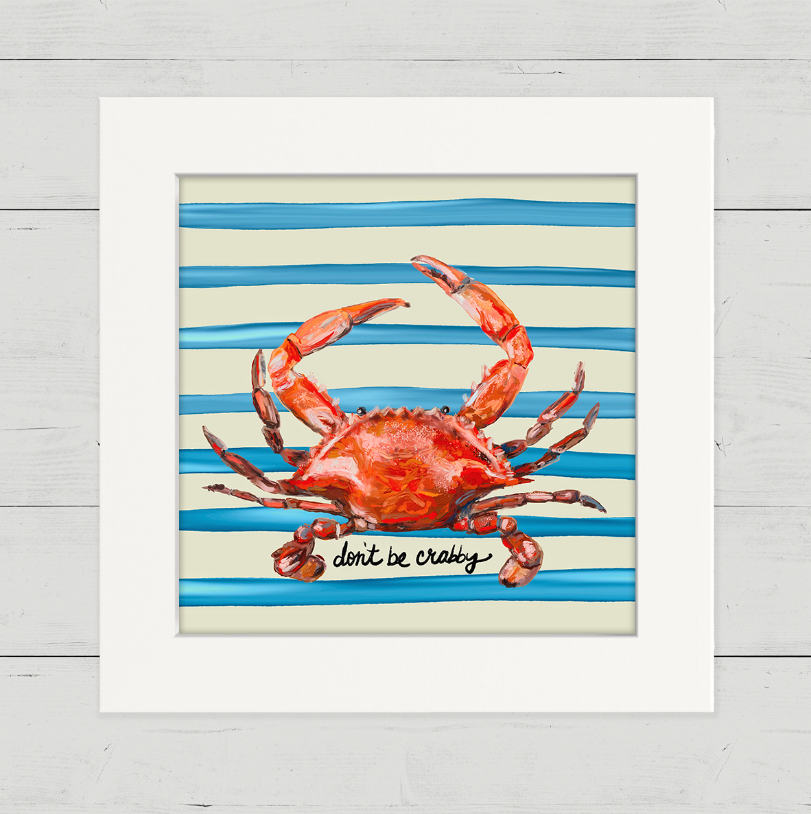 Don't Be Crabby Happy Square – Cathy Walters Art