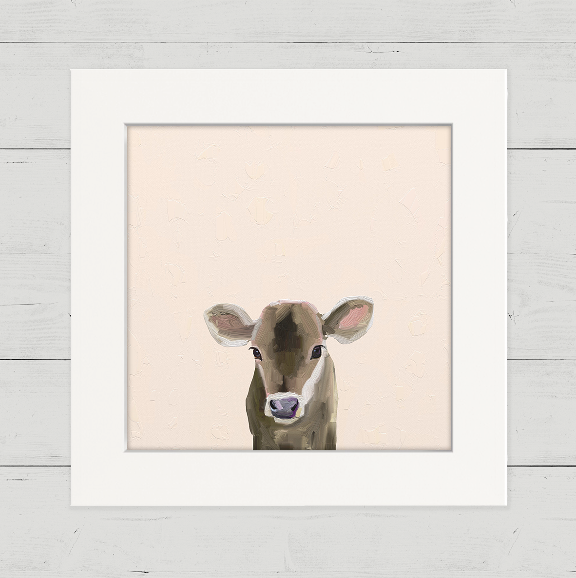 How Now Brown Cow Happy Square – Cathy Walters Art