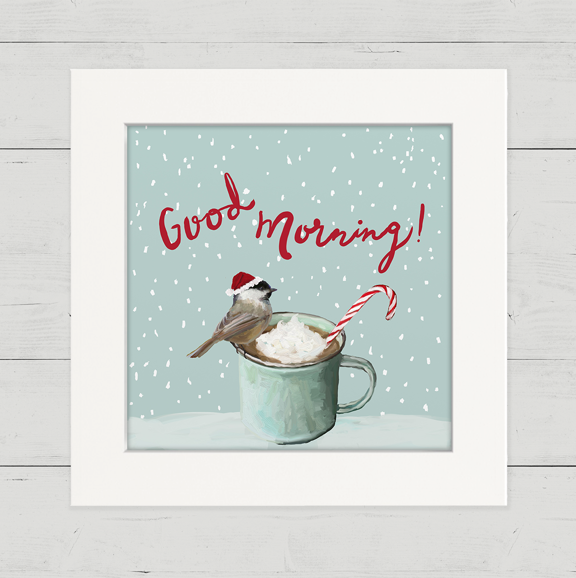 Good Morning Bird Happy Square – Cathy Walters Art
