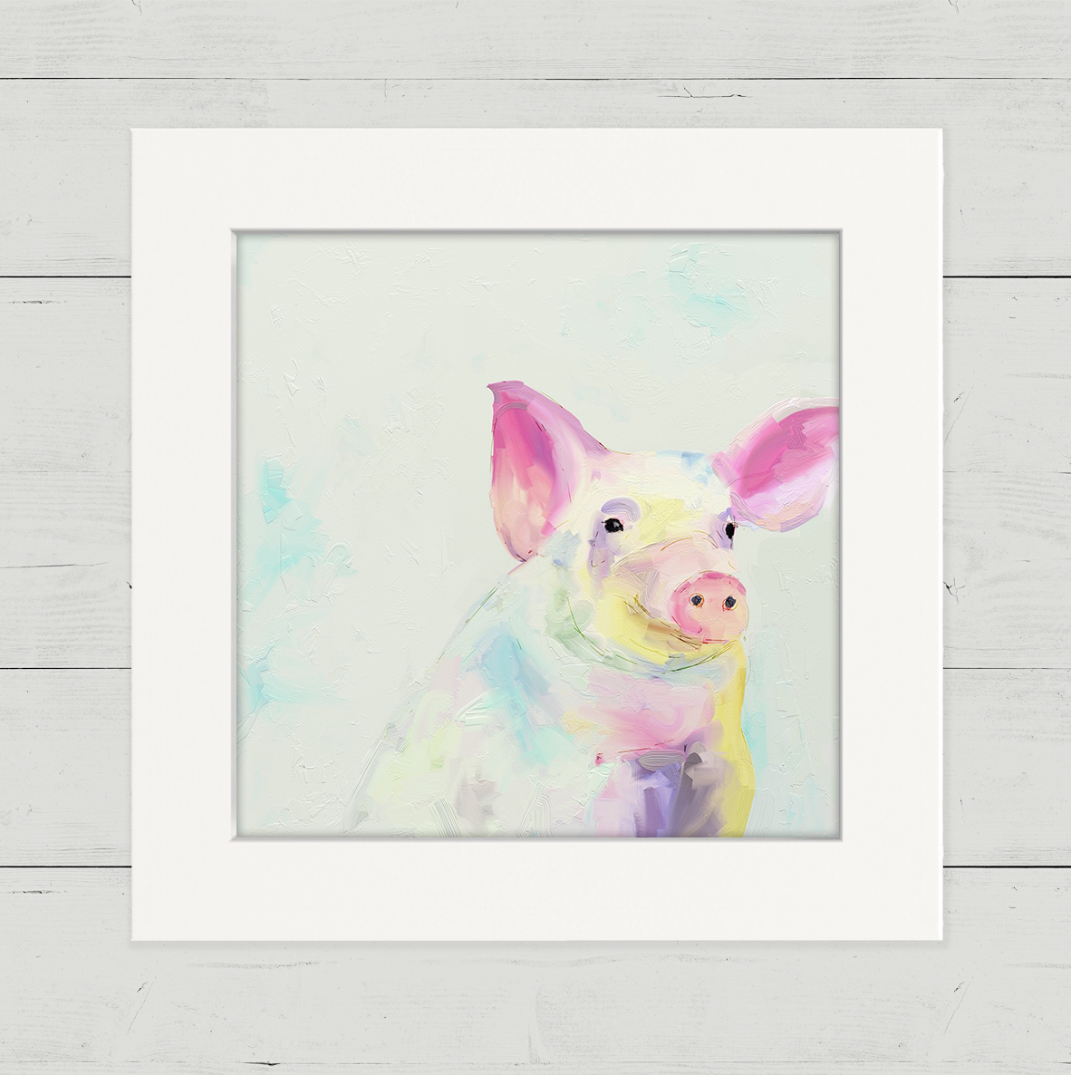 Pigs are Awesome Happy Square – Cathy Walters Art