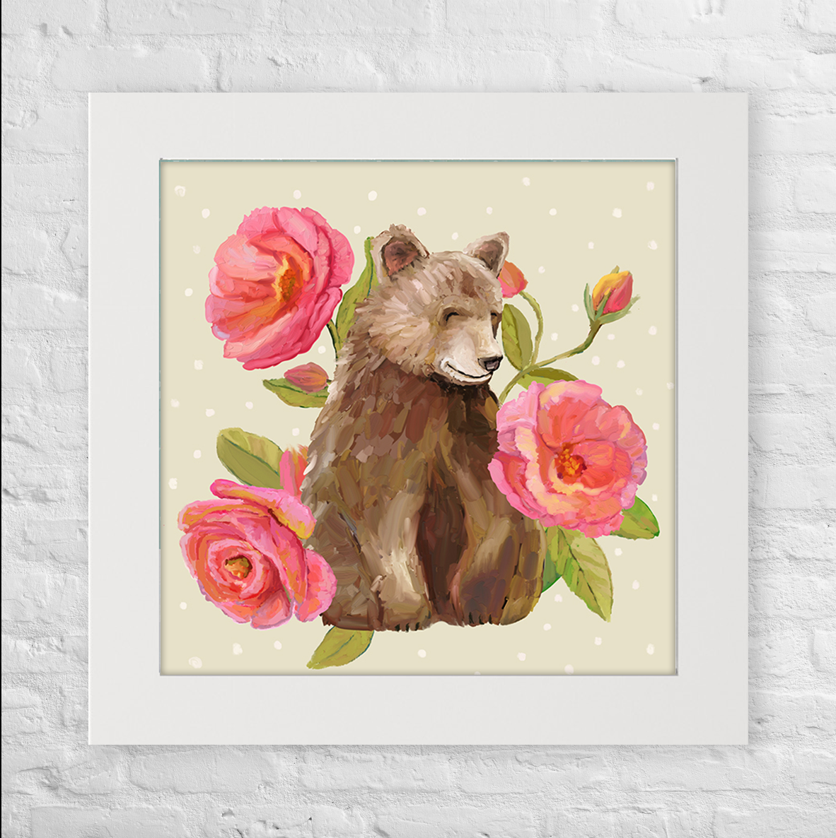 Rosy Bear Happy Square™ – Cathy Walters Art