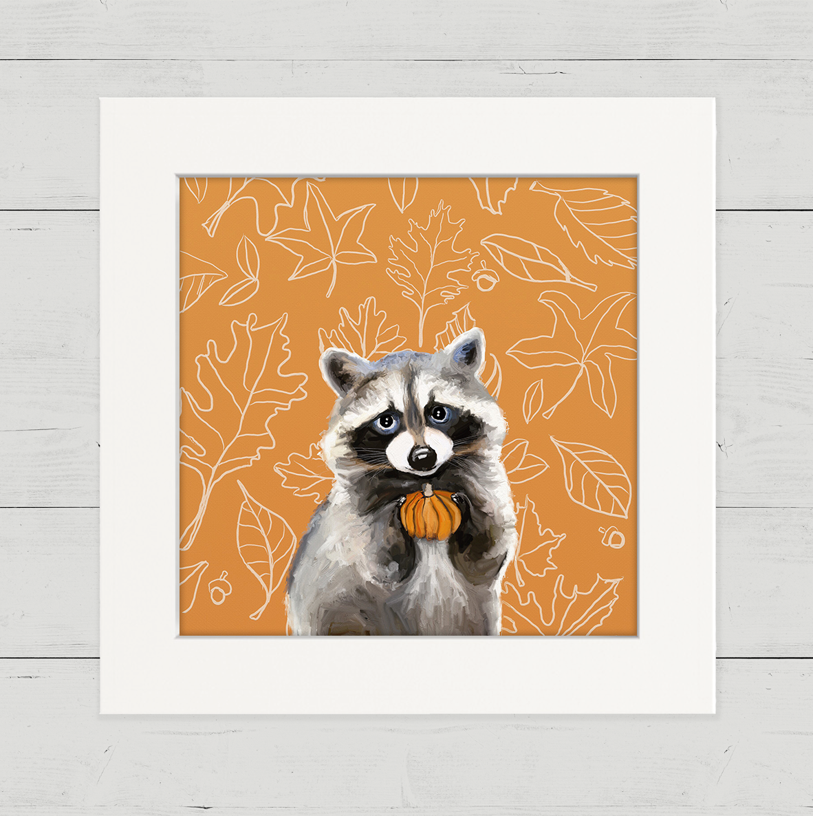 Thankful Raccoon Happy Square – Cathy Walters Art