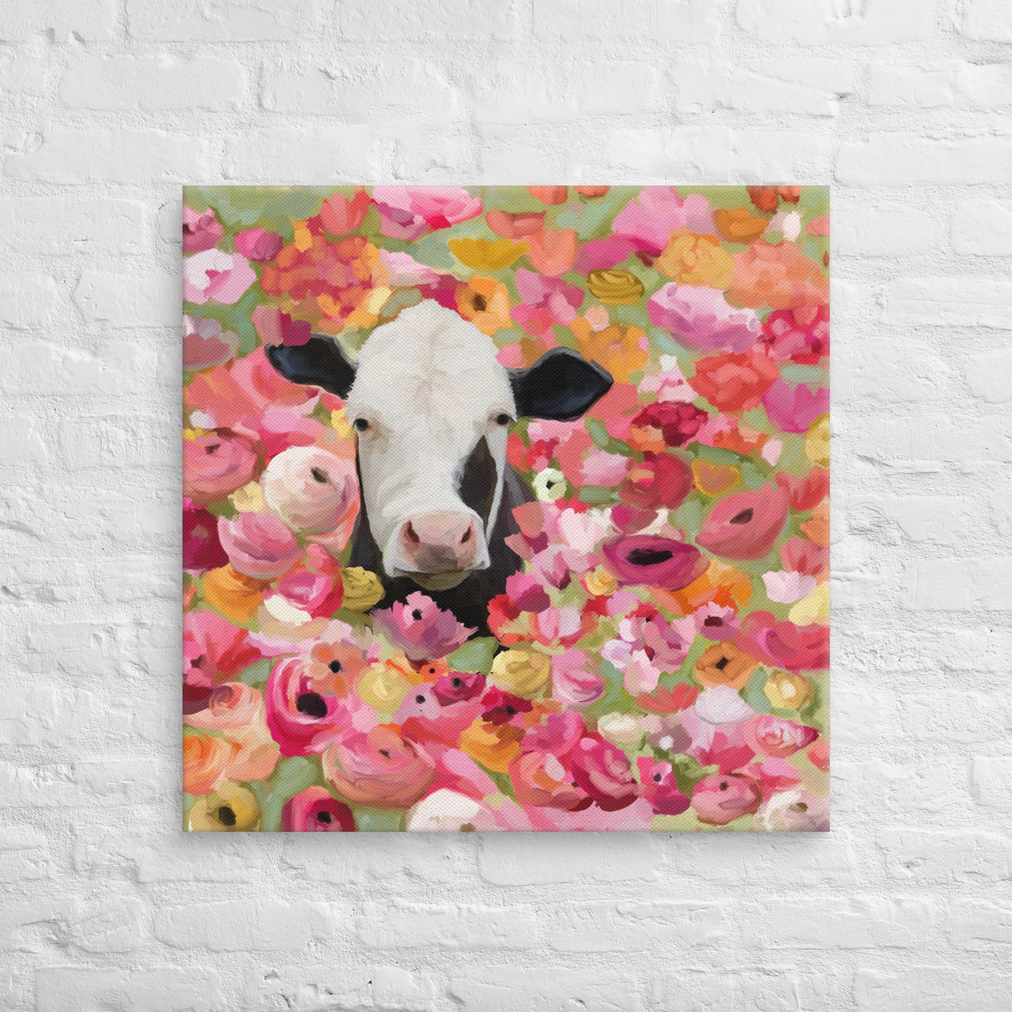 Wildflower Cow Canvas Wrap – Cathy Walters Art